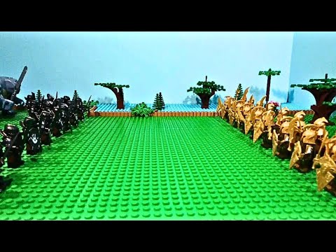 medieval castle knight army battle Orcs vs Elves stop motion animation ...