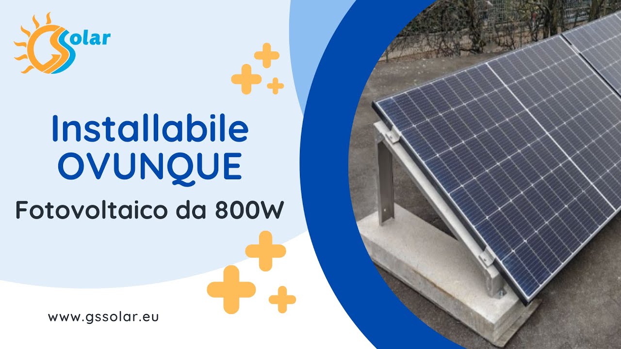 Struttura Fissaggio Mini Fotovoltaico 800 Watt - GSSolar - YouTube