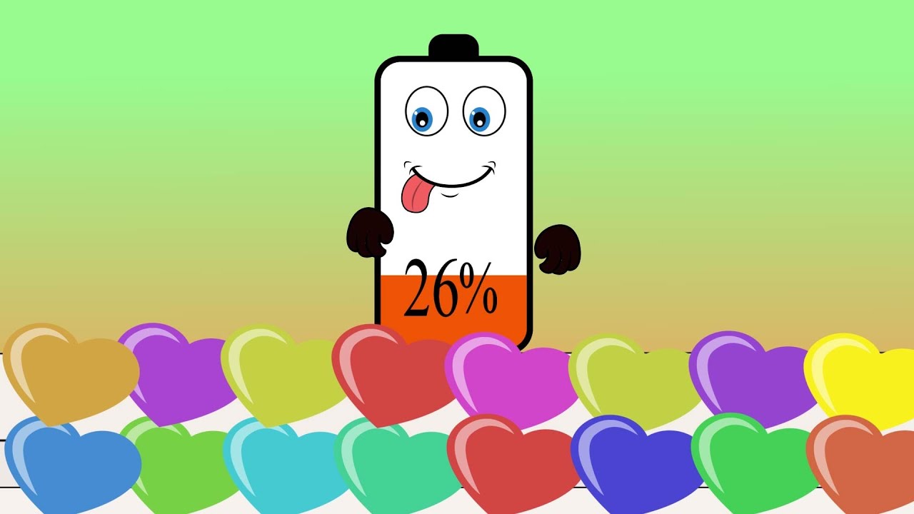 Rainbow heart jellies mukbang by low battery | Battery charging ...