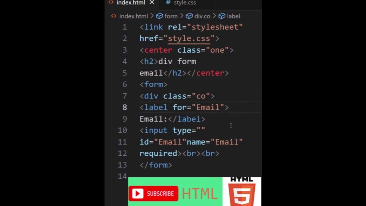 html div form label input email learn #html #htmlcode #htmlcss #htmltutorial #html5 #programming ...