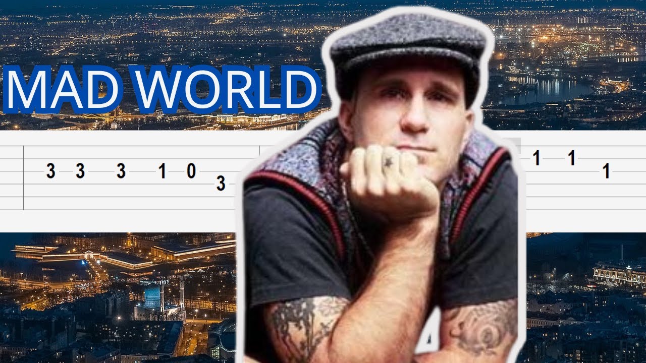 GARY JULES - MAD WORLD - Easy Guitar Tutorial TAB - YouTube