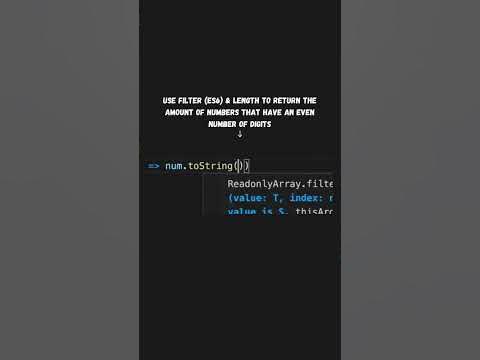 LeetCode 1295 Solution - Find Numbers with Even Number of Digits #coding #javascript - YouTube