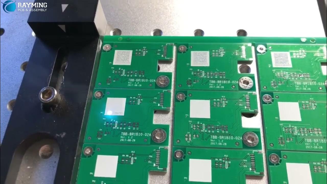 PCB laser marking QR code - YouTube