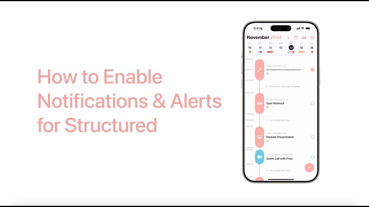 How to Enable Notifications & Alerts - Structured App - YouTube