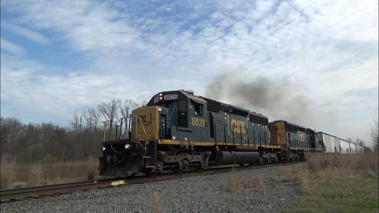 CSX EMD SD40-2 8828 Leads CSAO CA-11 Southbound Out of Pureland 4/6/23 - YouTube