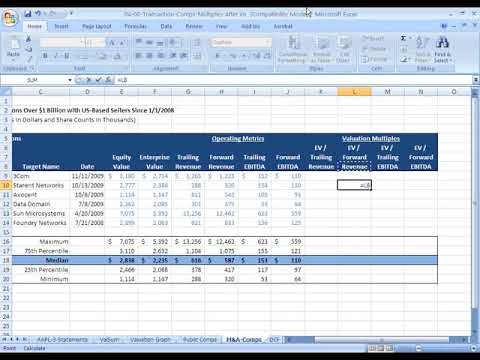 08.Transaction Comps Multiples - YouTube