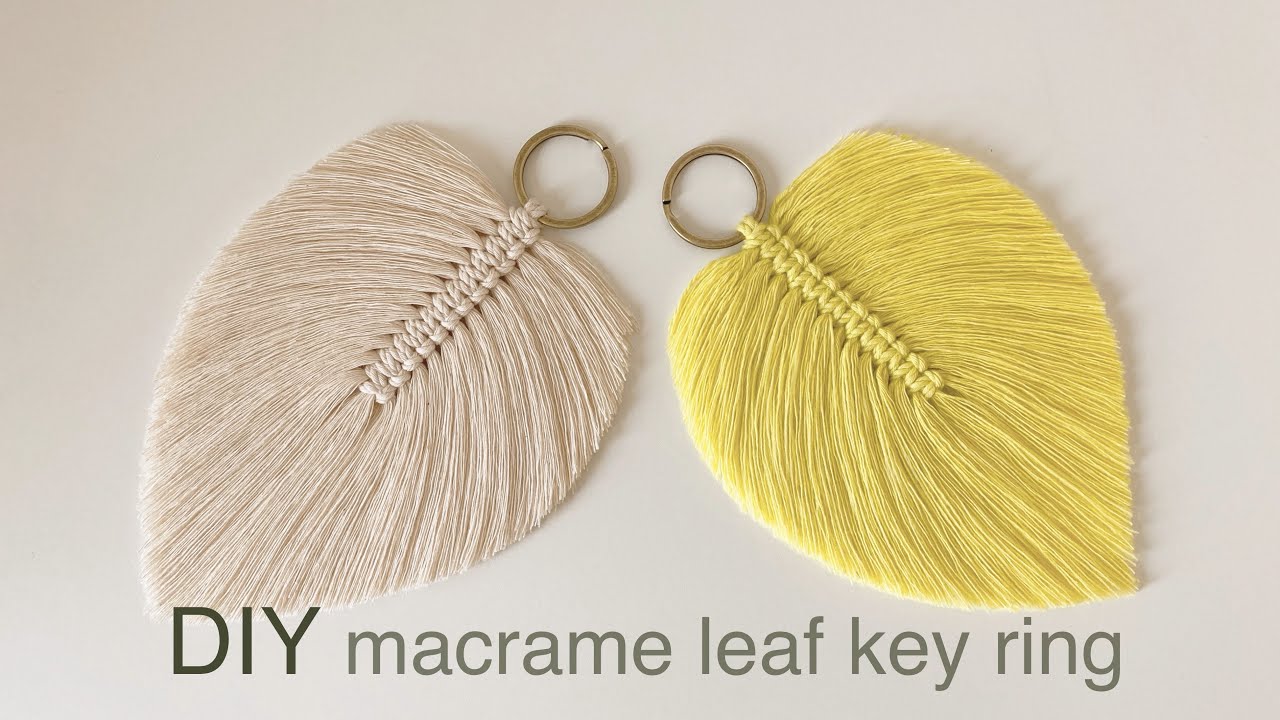 DIY | macrame leaf key ring | 마크라메 나뭇잎 열쇠고리 - YouTube
