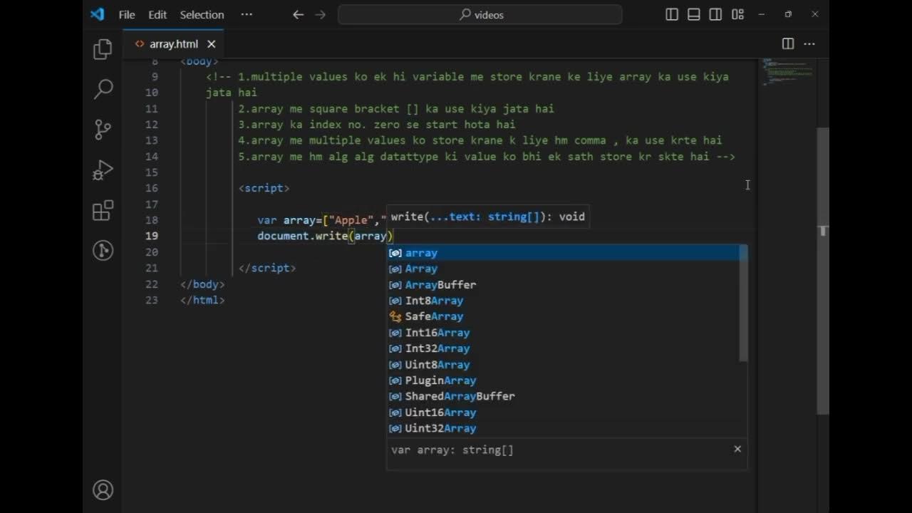 Understanding Array In Javascript Part 1 Javascript Tutorial Array Javascript Coding 0489