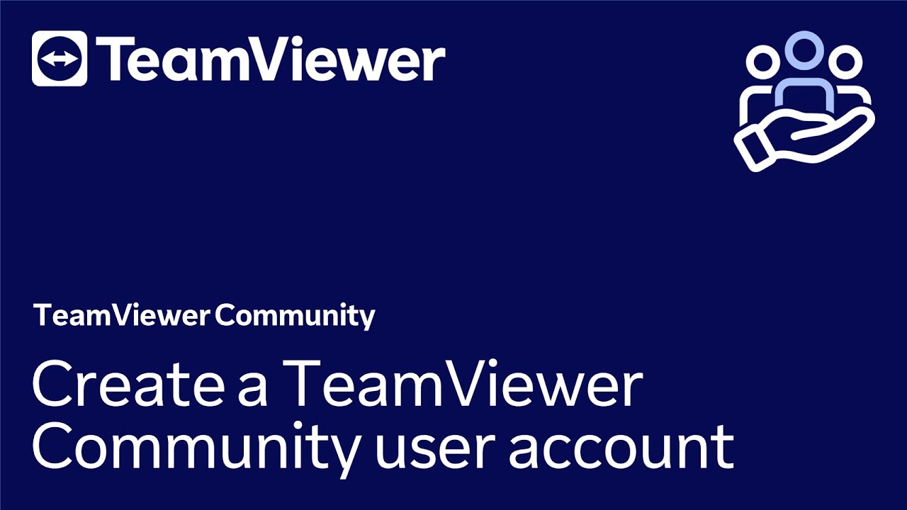 How to create a TeamViewer Community user account - YouTube