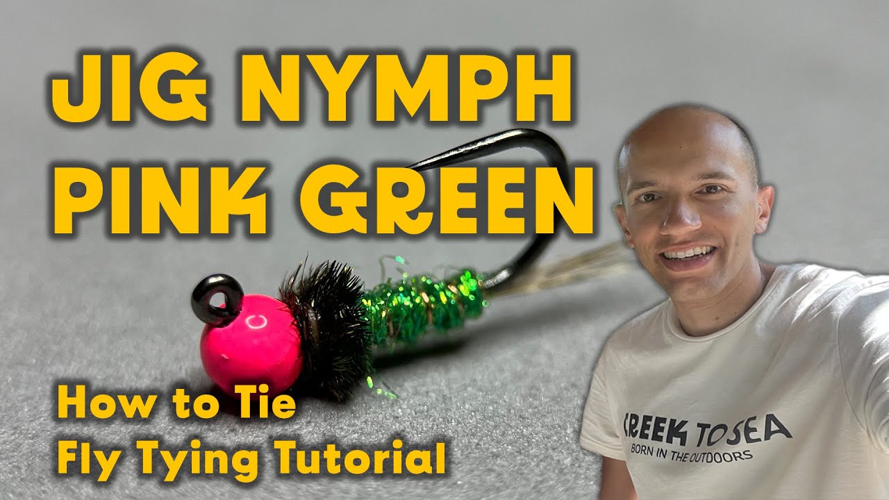 Fluo Pink & Green Jig Nymph Fly Tying tutorial dressing pattern nymphs ...