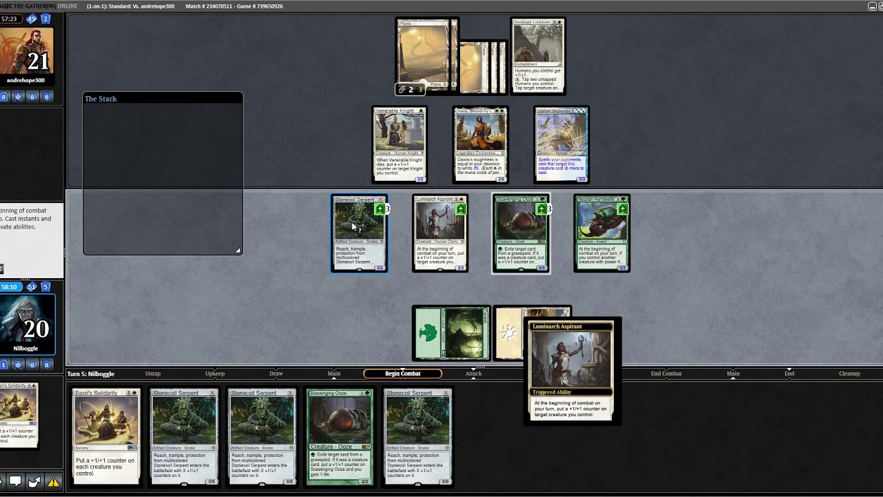 MTG (Standard 2020) - Green/White +1/+1 Counters vs White Aggro - YouTube