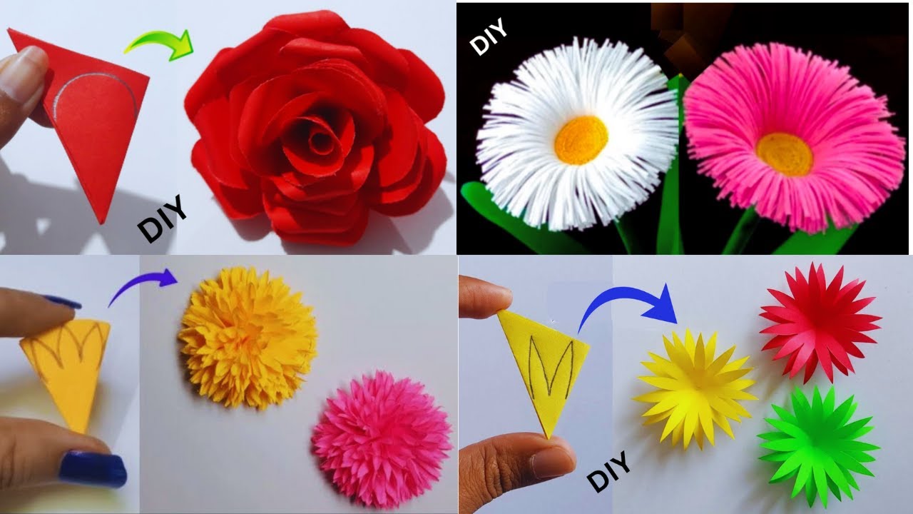 How to make paper flowers 💐 / Easy and beautiful paper flower 💐 Flower ...