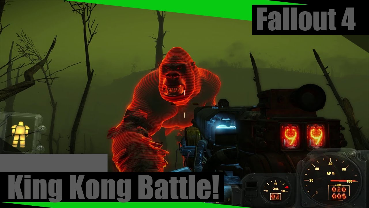 Fallout 4 - King Kong Battle! (Giant Gorilla!) - YouTube