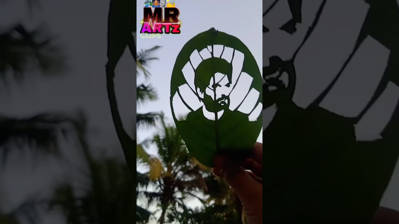 allu arjun leaf art 🌿 |#leafart #alluarjun #art #shorts - YouTube