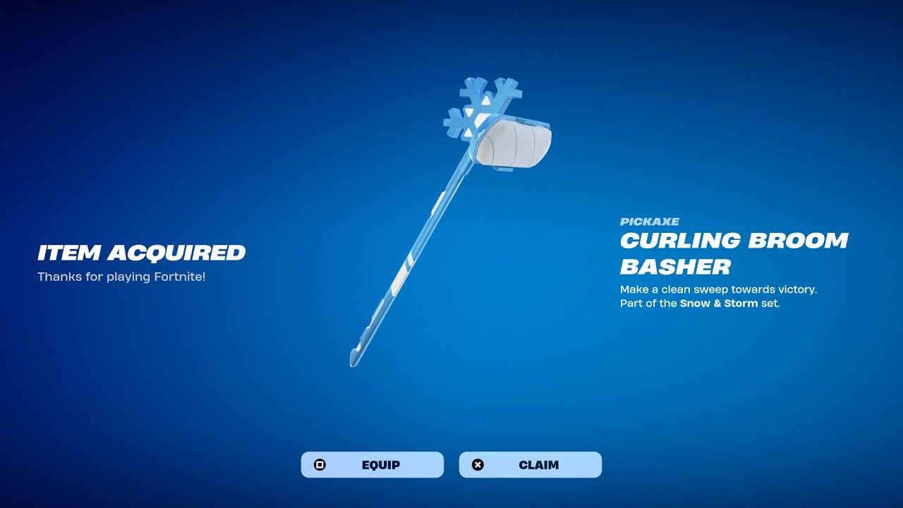 How To Get Curling Broom Basher Pickaxe FREE In Fortnite (FREE Curling ...