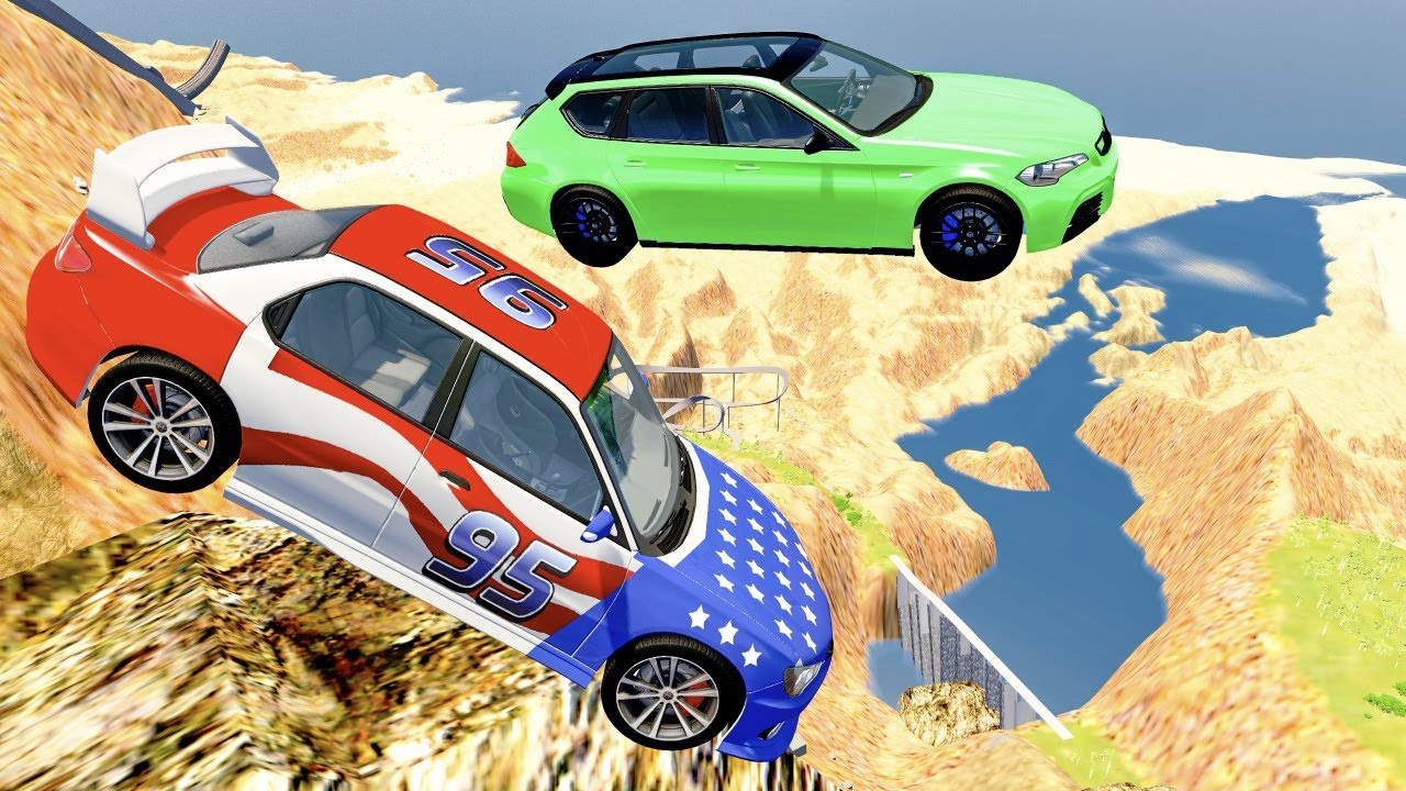 Jumping And Falling Cars - Crash Mountain Map | BeamNG Drive Gameplay ...