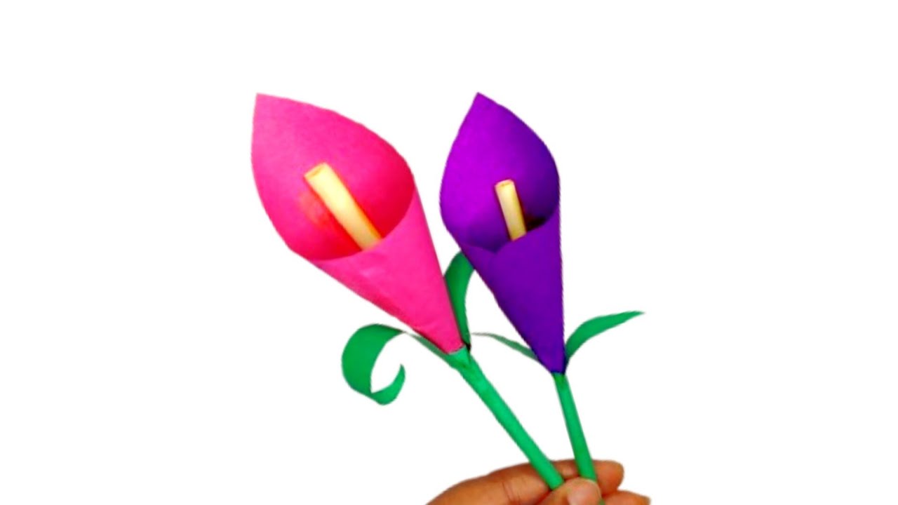 How to make Paper Calla Lily Tutorial Paper Flowers - YouTube