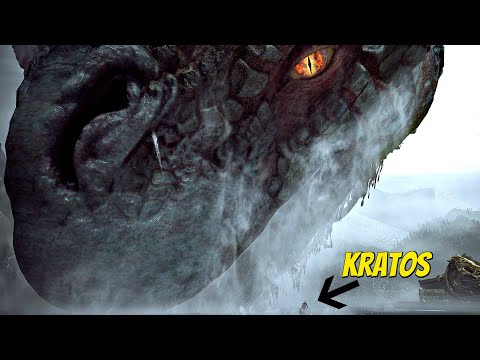 God of War - The Real Size of World Serpent SCENE (Free Camera Mode ...