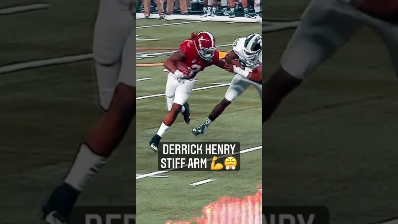 Derrick Henry stiff arm at Alabama 💪😤 All hail the king 👑 | #shorts ...