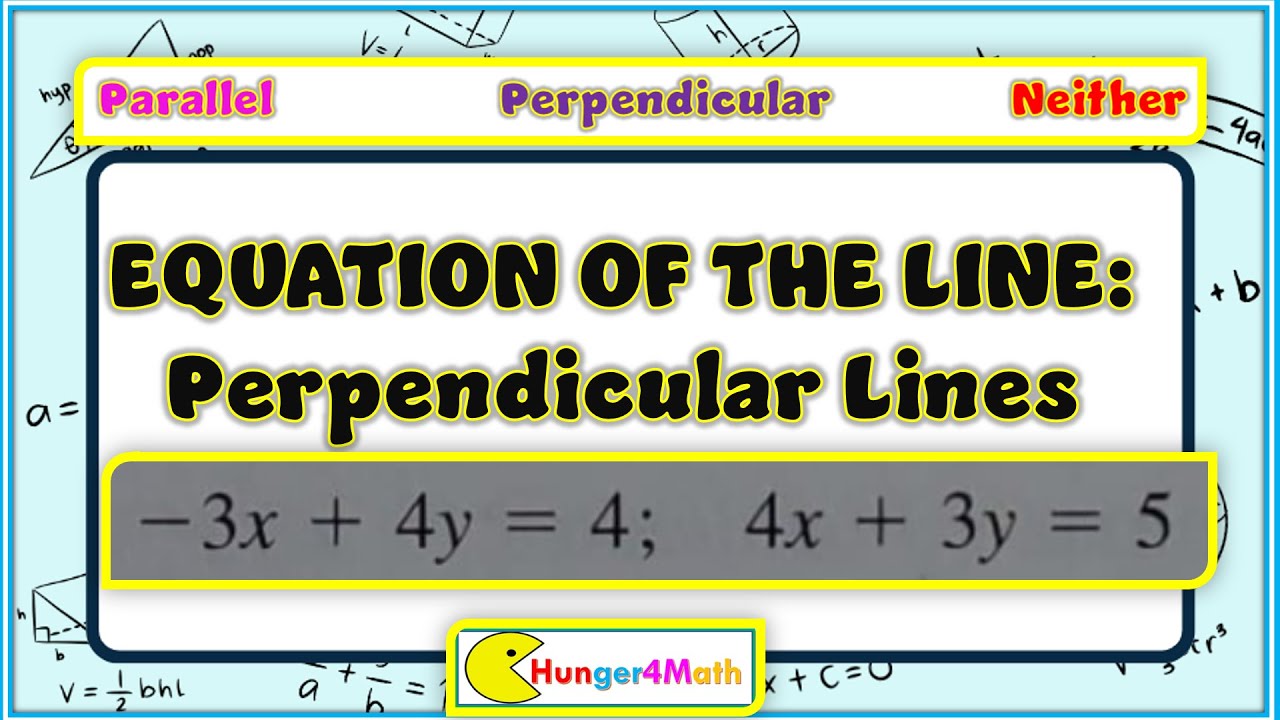 PERPENDICULAR EQUATION OF THE LINE - YouTube