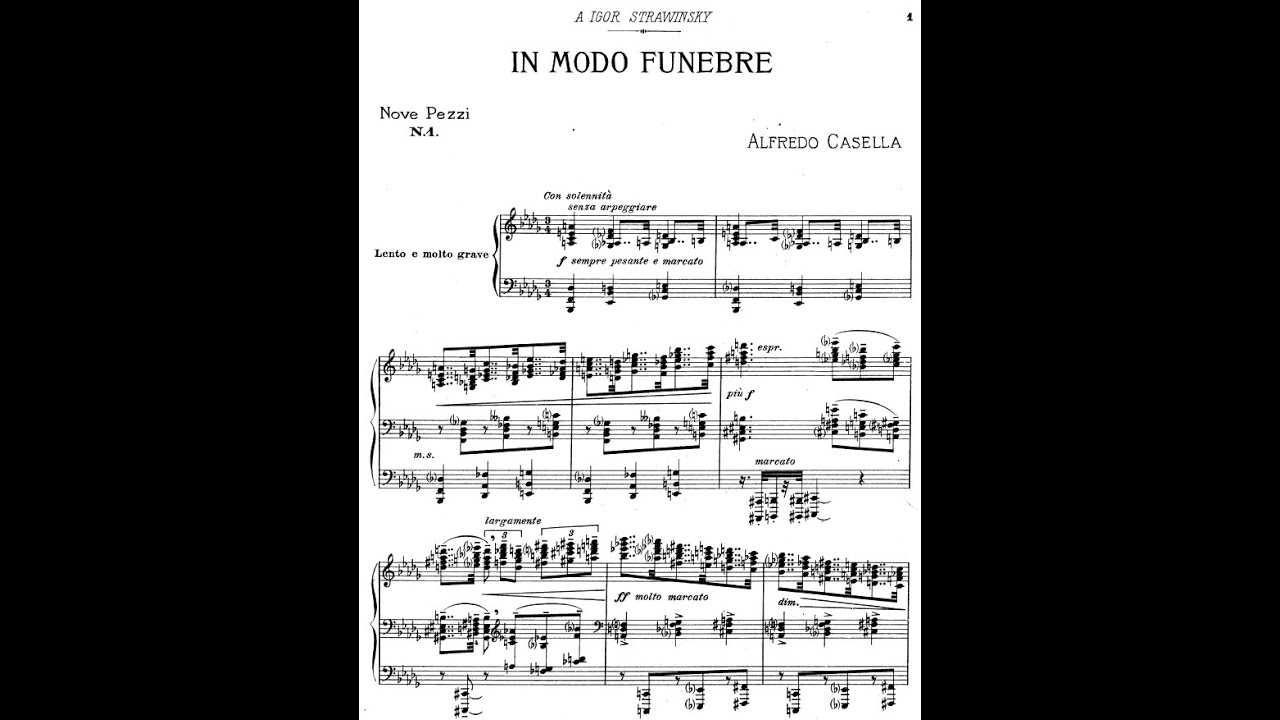 Alfredo Casella - 9 Pezzi for Piano (Score Video) - YouTube