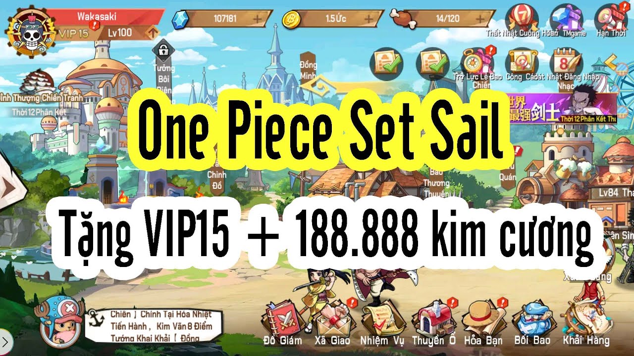 One Piece Set Sail TMgame99 Việt hóa Tặng VIP15 + 188.888 kim cương ...
