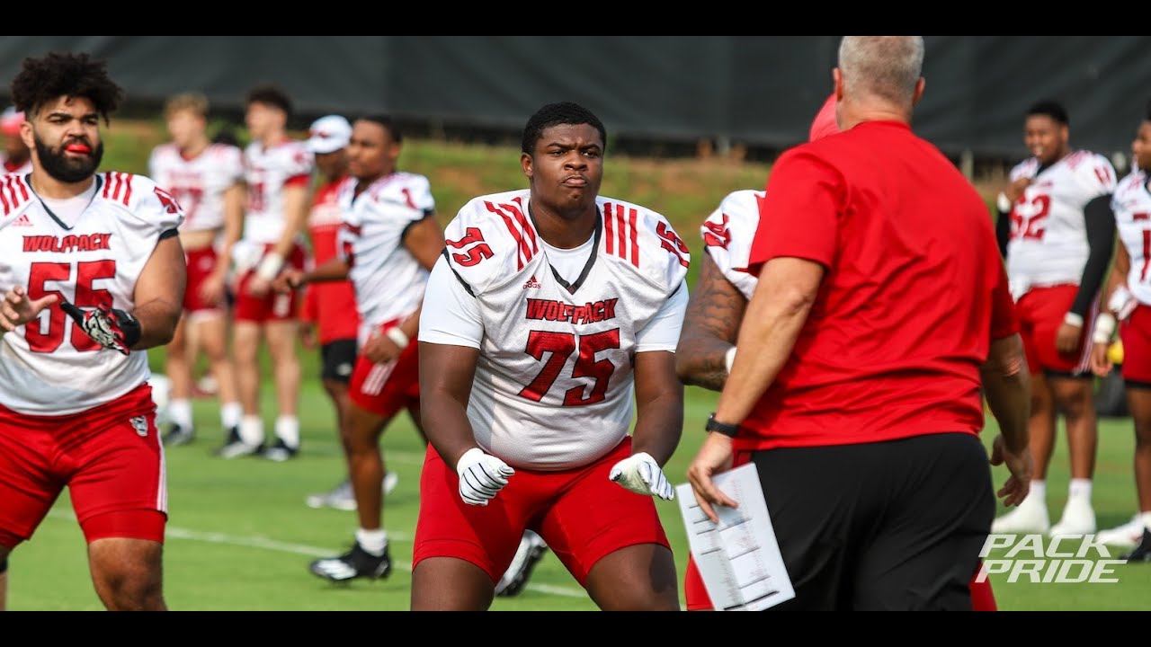 NC State OL Anthony Carter Jr., meets with the media prior to the ...