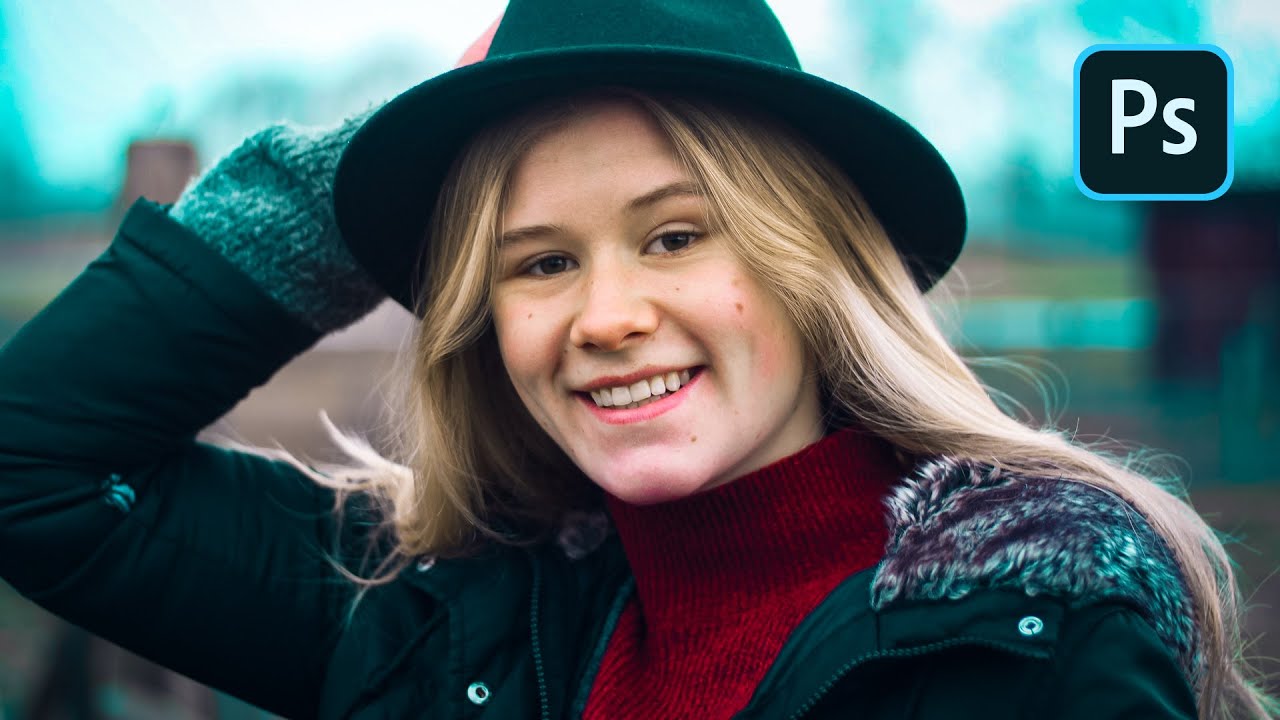Cinematic Portrait Edit with Teal Color - Photoshop Tutorial - YouTube
