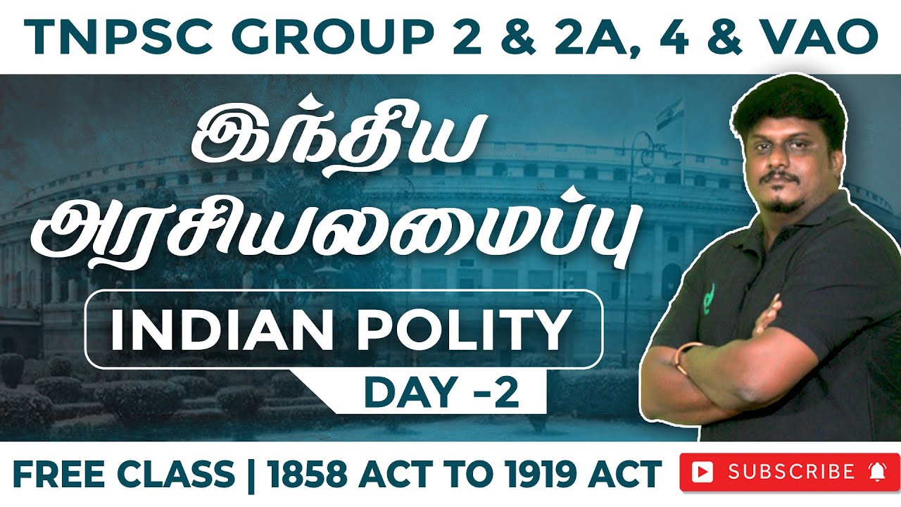 INDIAN POLITY - Govt of India Act 1858 to 1919 by Kamalakannan | TNPSC ...
