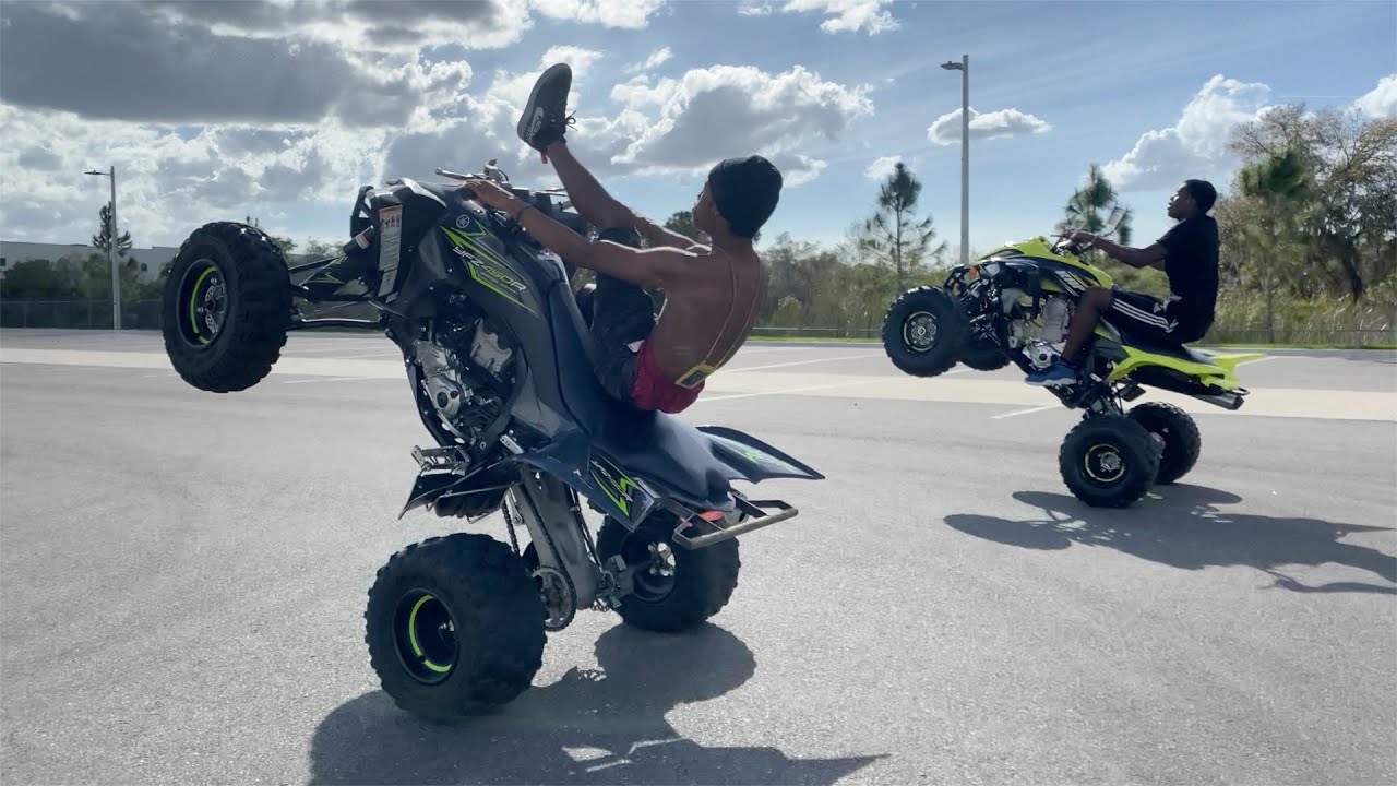 BANSHEE WHEELIES AND RIDING IN A TRACK HAWK!!!!! (A DAY WITH GHE VLOG ...