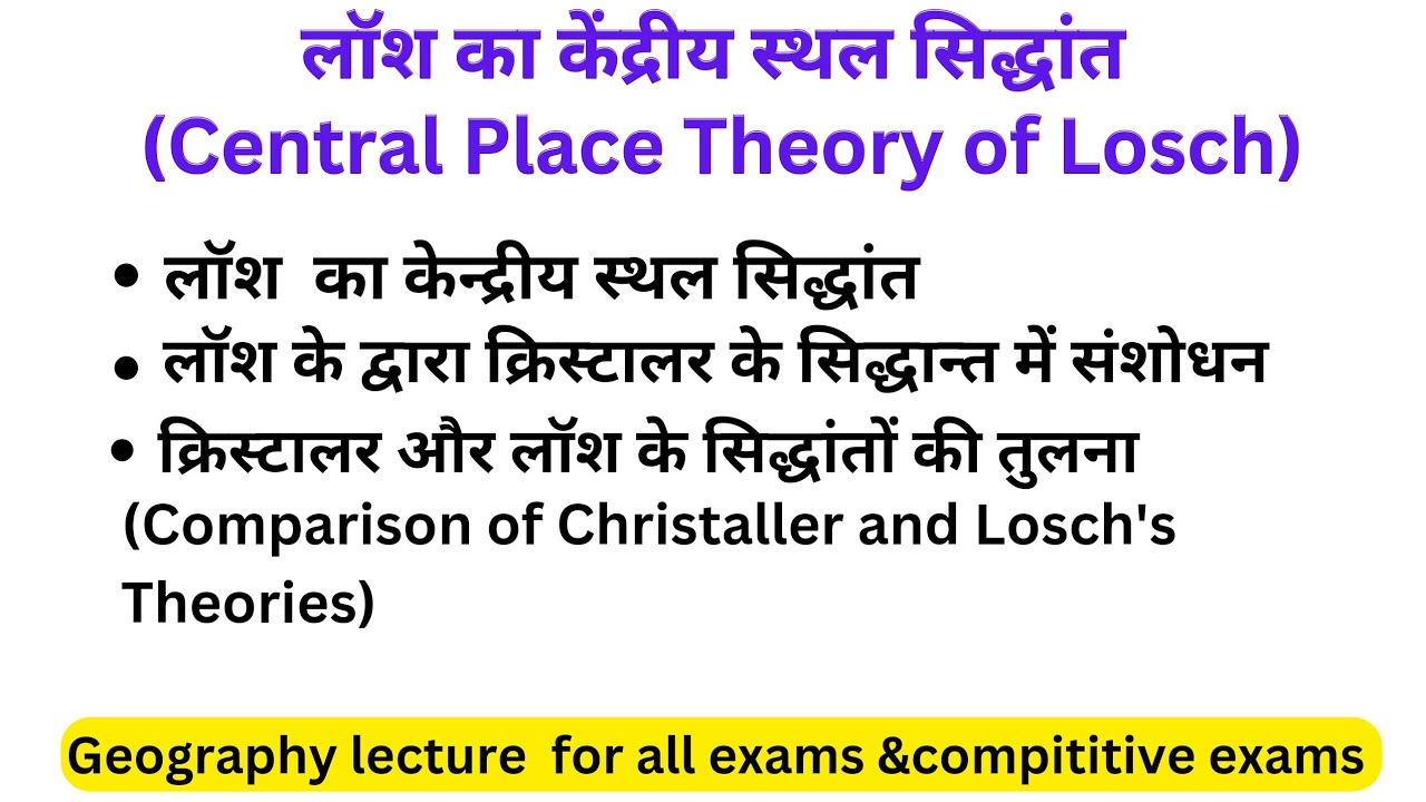 Central Place Theory, losch Central place theory, - YouTube