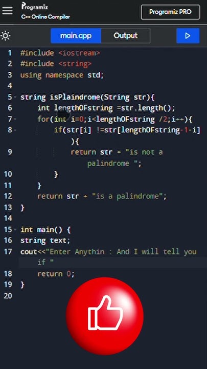 Check Palindrome In C Coding Codingforbegginers Reels Codingtechnique Programming Cpp