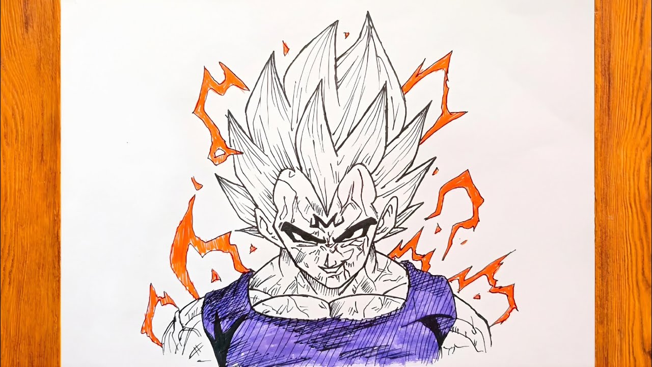 how to draw Vegeta | Vegeta step by step |Easy For Beginners Tutorial ...