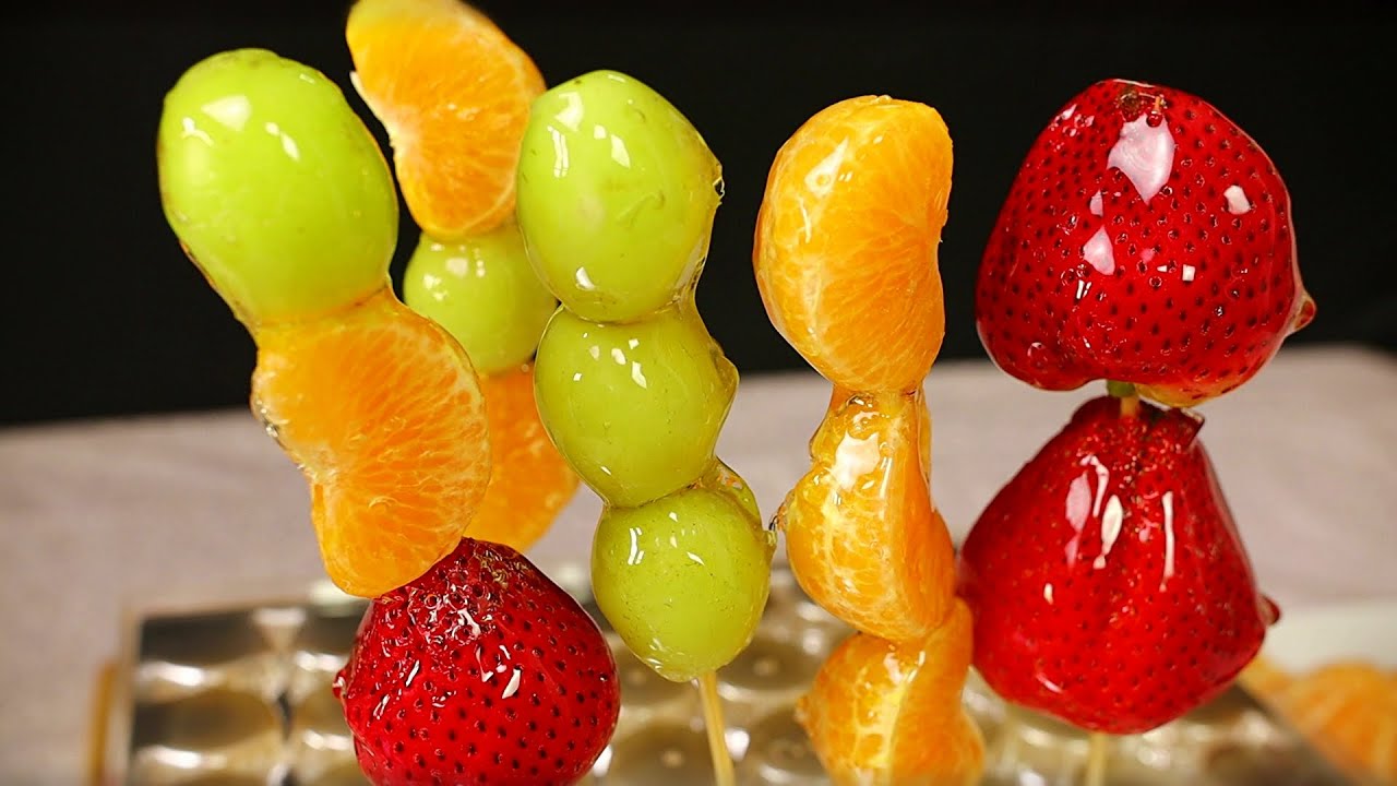 Tanghulu - a very popular and delicious fruit candy recipe! - YouTube