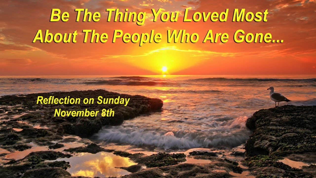Reflection on Sunday for Nov 8 - YouTube
