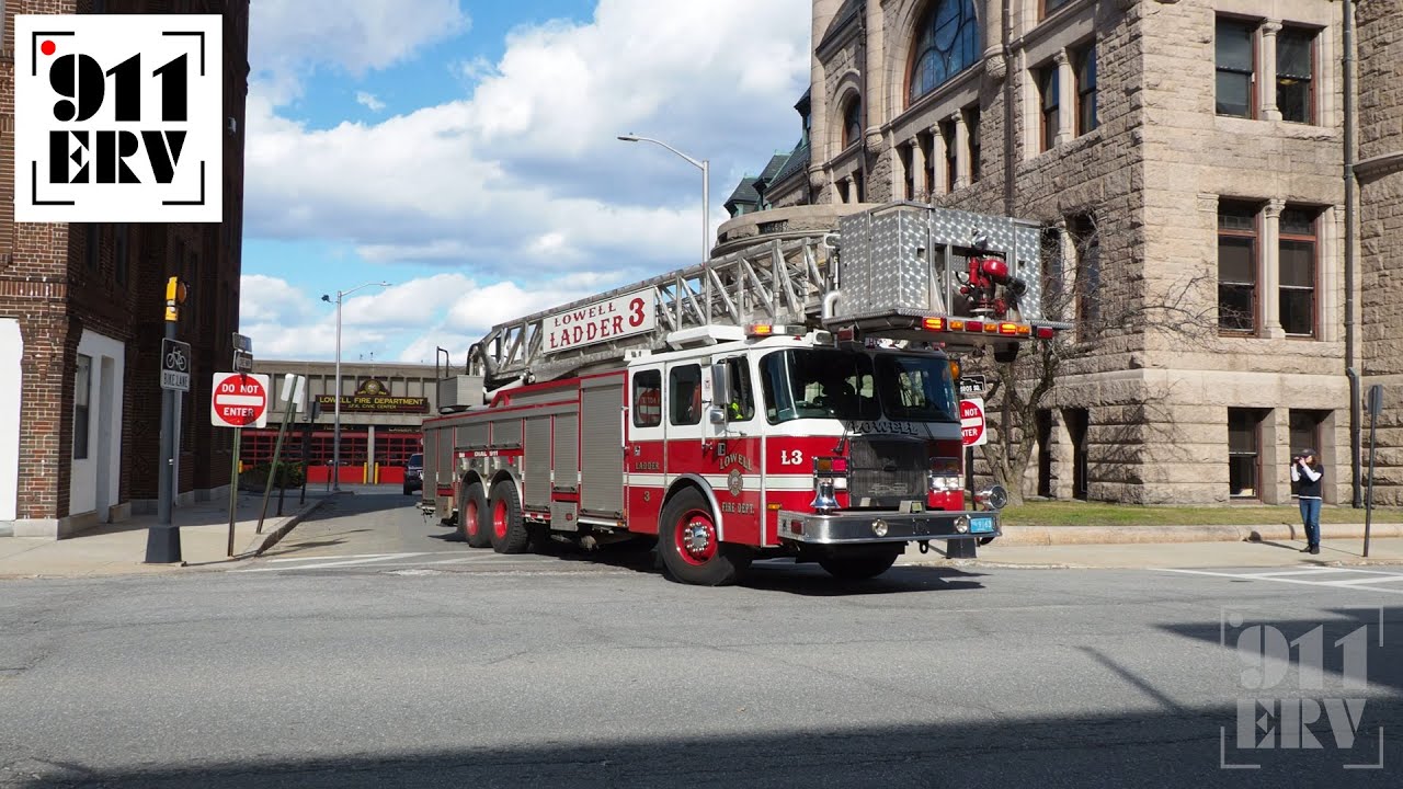 Lowell Fire Truck Responding | Ladder 3 - YouTube