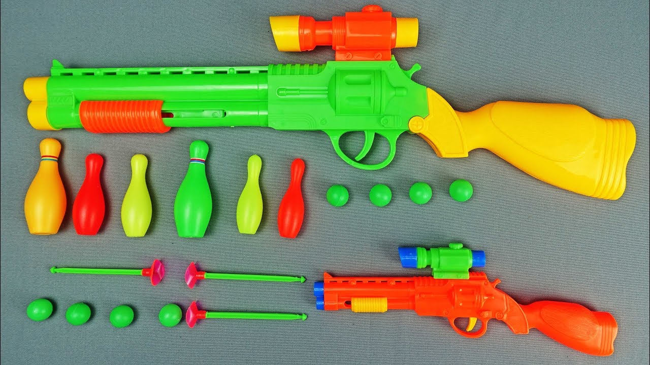 Toy Gun Unboxing Colorful Funny Toy Shotguns Weapon - Ball and Arrow ...