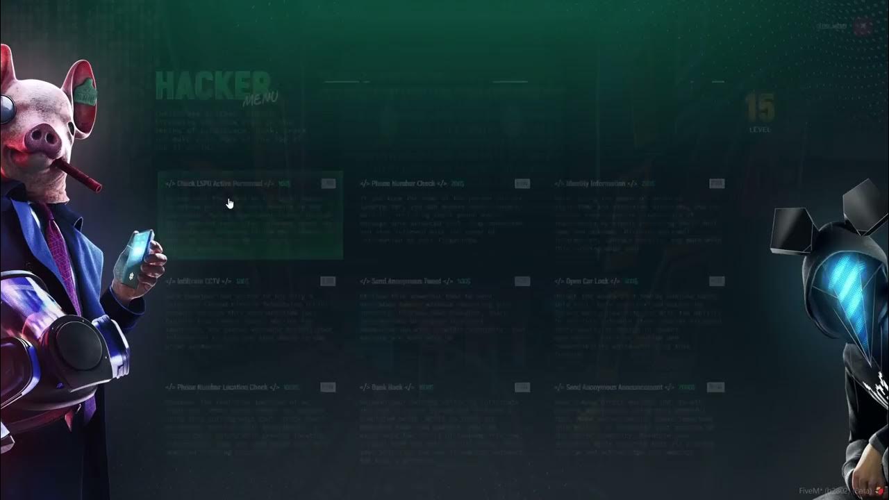 FIVEM Realistic Hacker Menu | Script | Job - YouTube