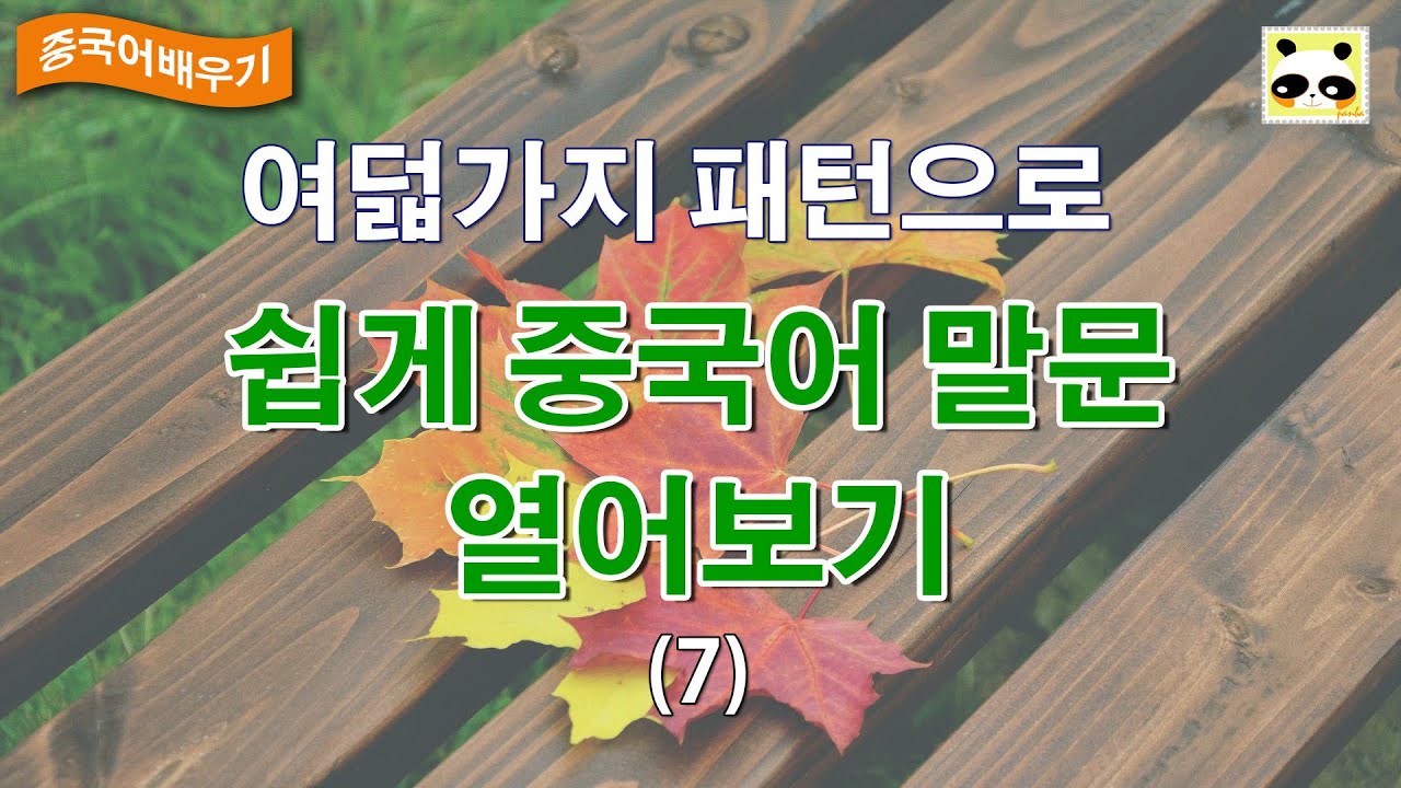 귀에 쏙쏙 들어오는 일상회화 익혀보기 중국어 배우기 판다쌤 패턴으로 중국어 배우기 잠자기 전 듣기 좋은 영상