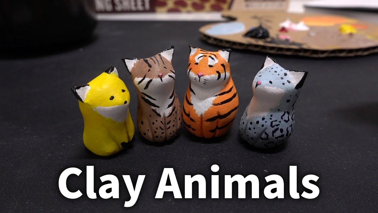 Easy clay animals for beginners [ cat fox tiger leopard ] clay tutorial ...