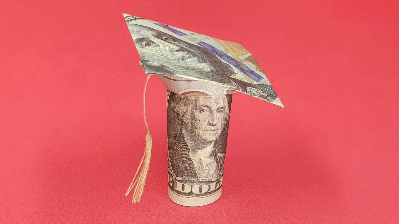 Dollar Origami Graduation Cap Easy | Money Origami - YouTube