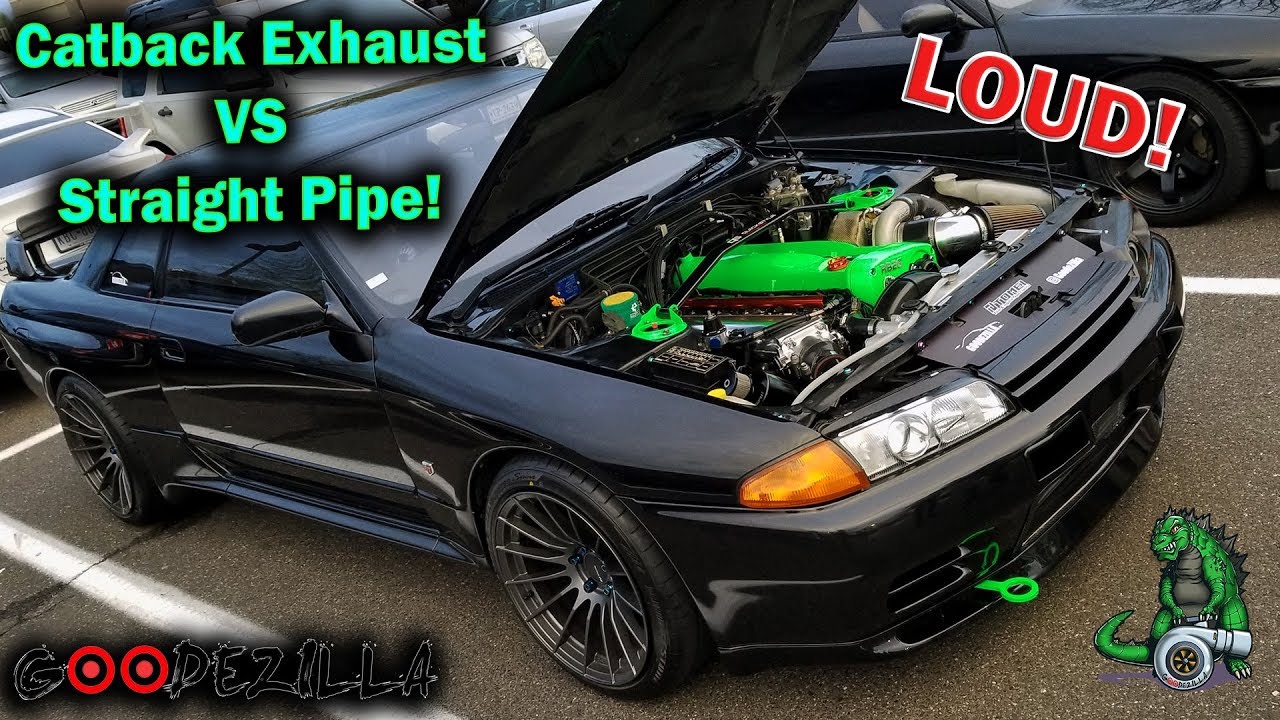 Muffler VS Straight Pipe Sound Off - Single Turbo R32 Skyline GTR - YouTube