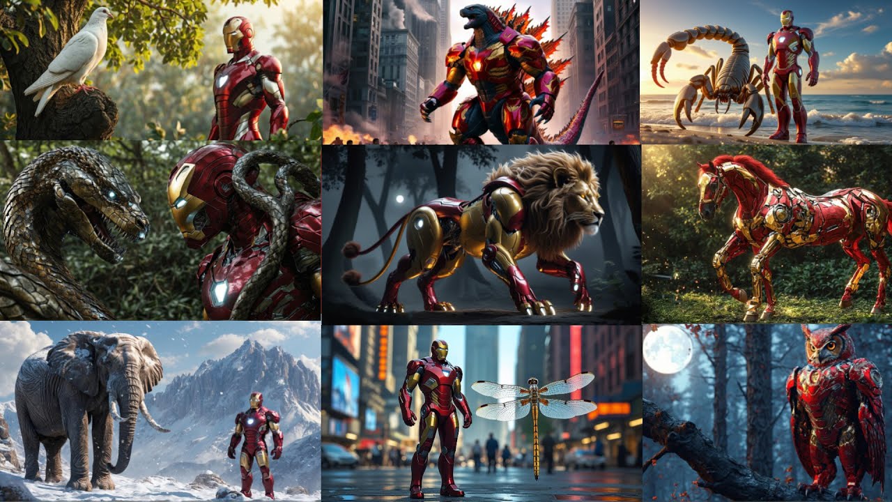 Iron Man Meets Animal AI | Iron man and animals ai movies - YouTube