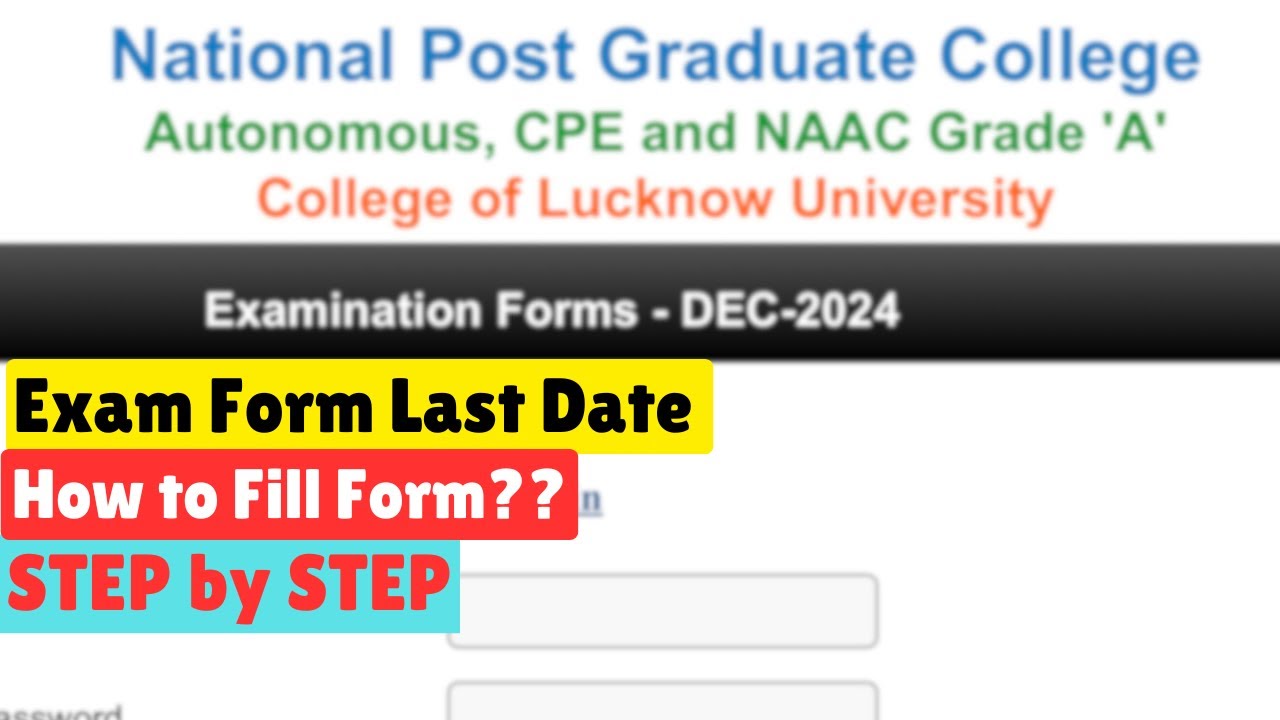 2024 National PG College Examination Form Last date and How to fill ...