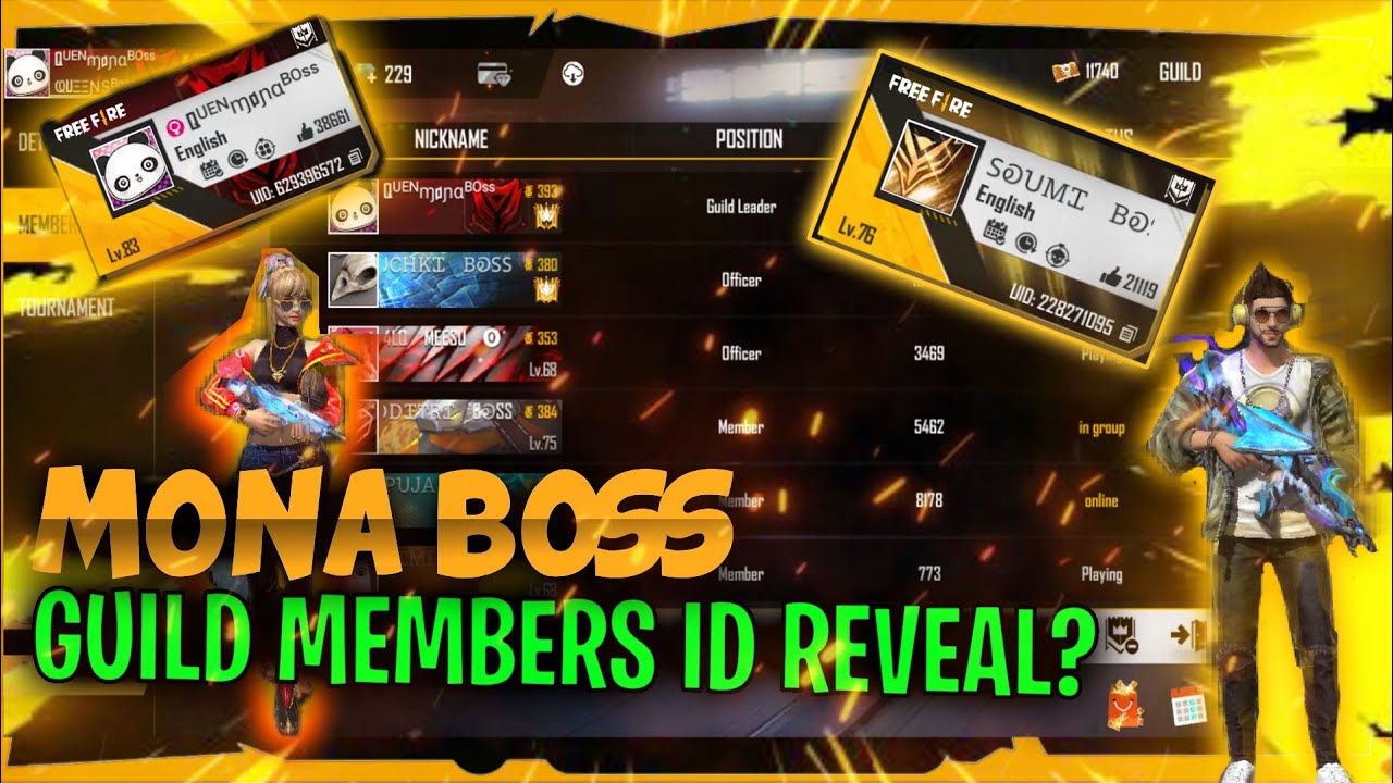 Queen Mona Boss🤯||Guild Members I'd Reveal || FF - YouTube