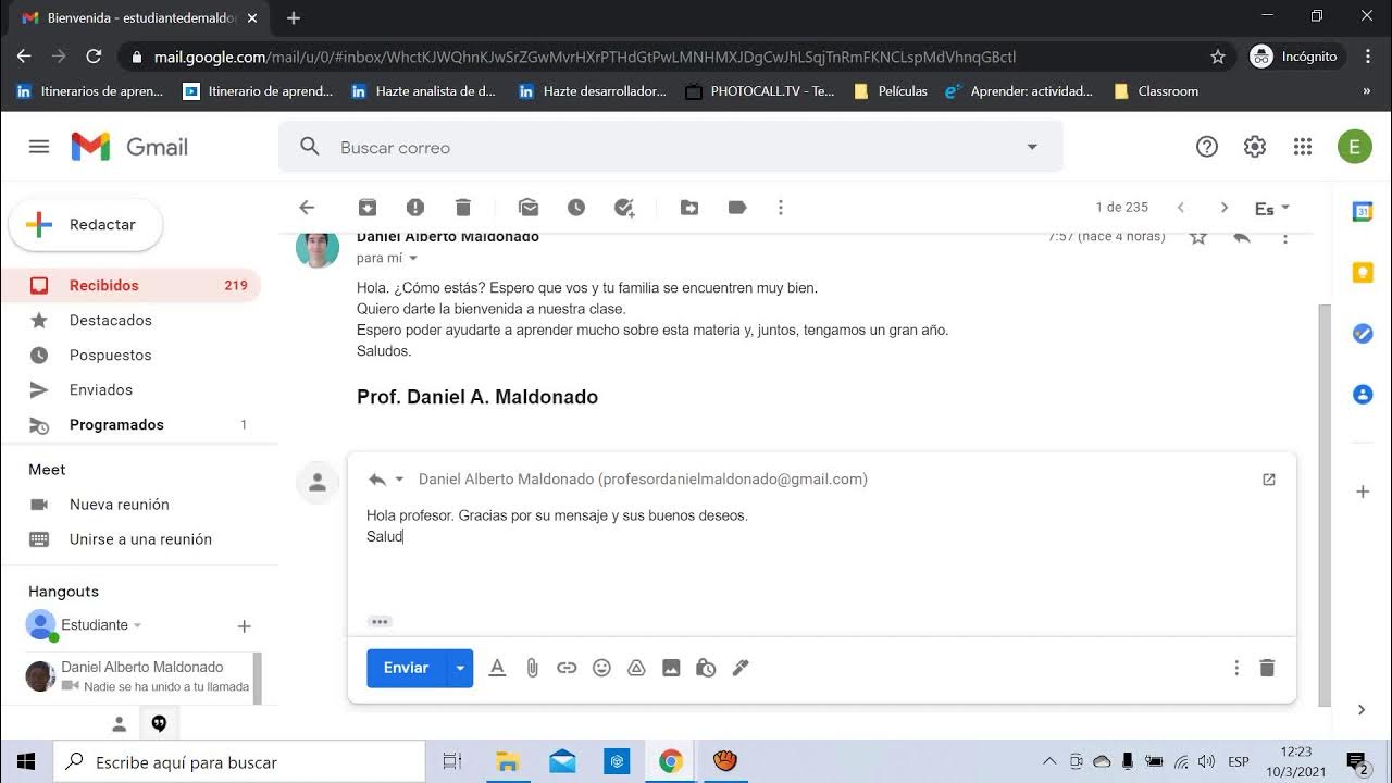 Responder un mensaje de correo electrónico recibido en Gmail - YouTube
