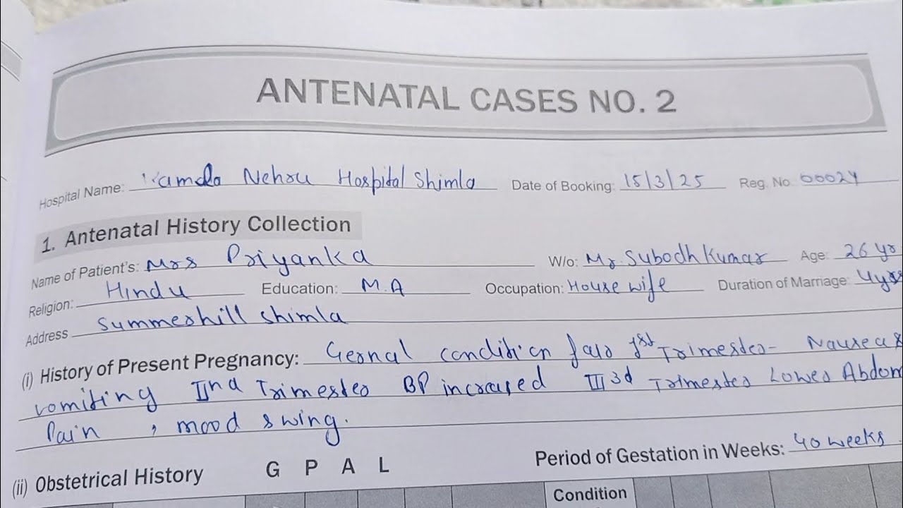 Obstetrical Nursing (obg) Case Book. Antenatal cases 2. Dr. Molly Babu ...
