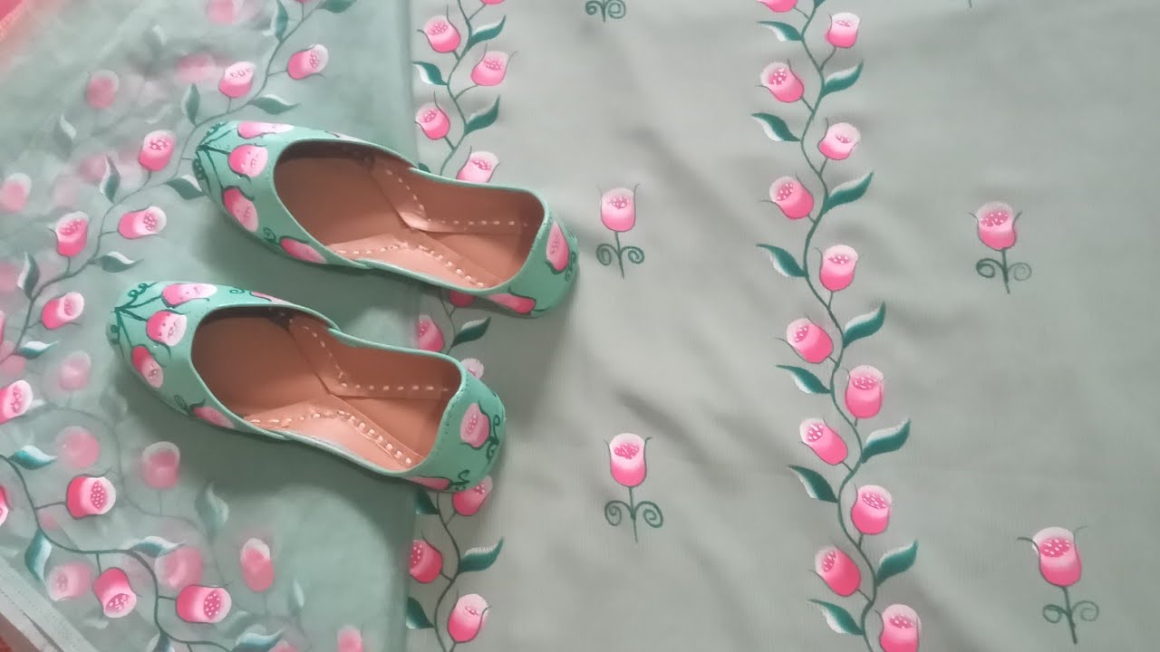 Easy jutti painting design/ let's learn - YouTube