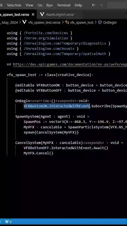Selecting In VS Code | #UEFN #Verse #short - YouTube