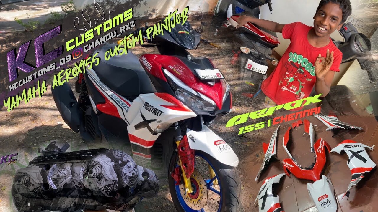 Yamaha Aerox155 modification by KC customs Chennai (9677184462 - Chandu ...